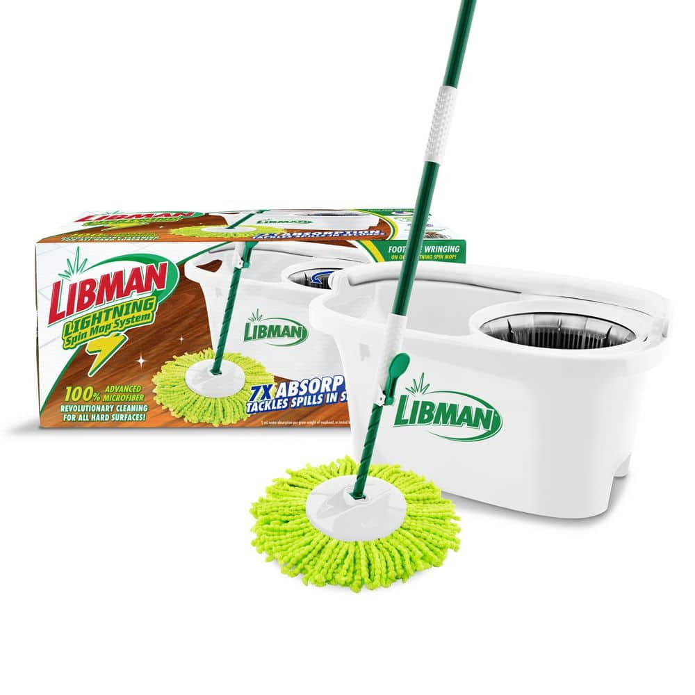 Microfiber Lightning Spin Mop and Bucket Floor Cleaning System ...