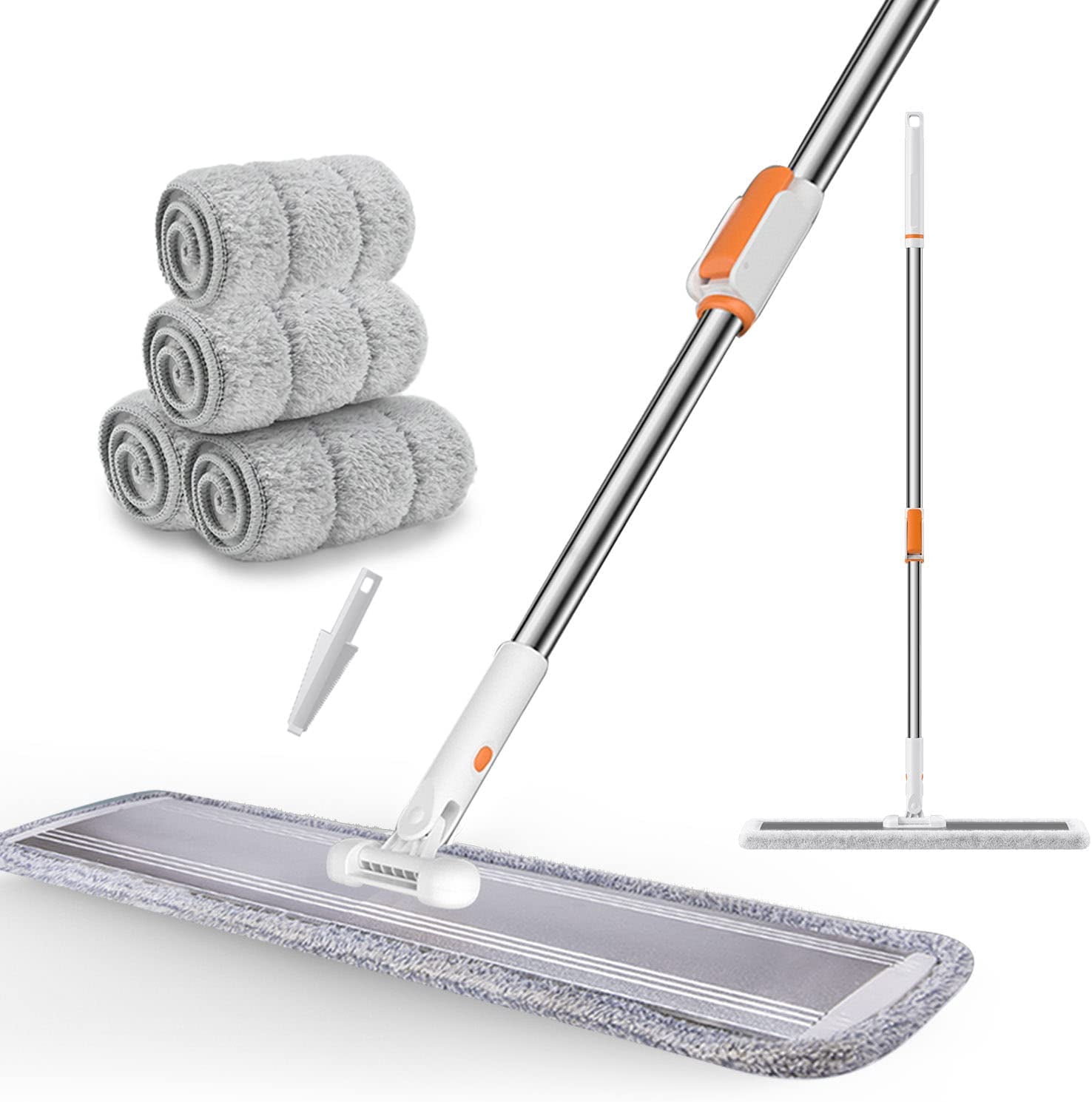 Microfiber Mop 32 inch Wide Flat Mop for Hardwood, Laminate, Tile - 360 ...