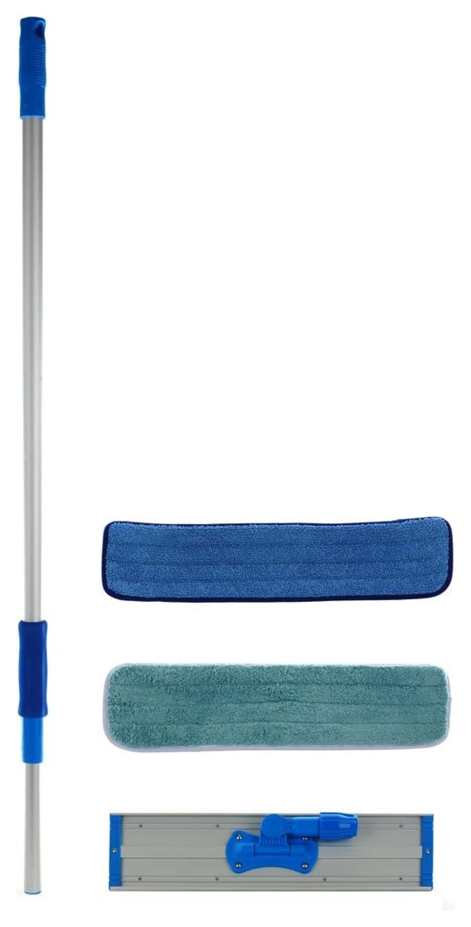 Microfiber Mop Kit 24 Inch - Aluminum Telescoping Handle - Wet & Dust ...
