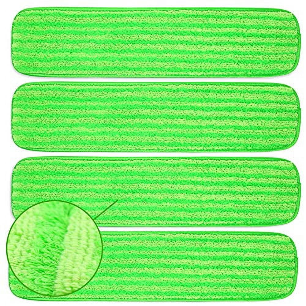 "Microfiber Mop Pads 4 Pack - Reusable Washable Cloth Mop Head ...