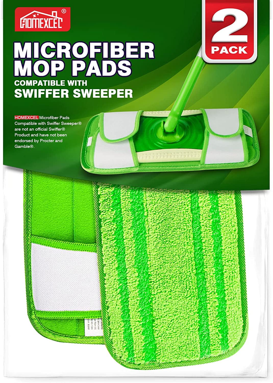 Microfiber Mop Pads Compatible with Swiffer Sweeper Mops, Reusable and ...