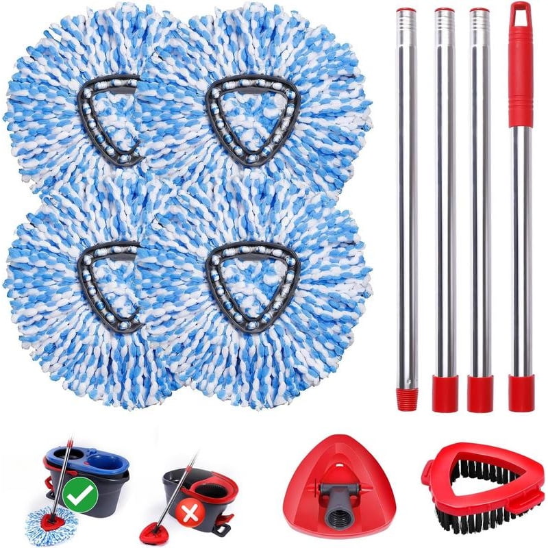 Microfiber Mop Refill Heads for Cleaning All Hard-surfaced Floor,Spin ...