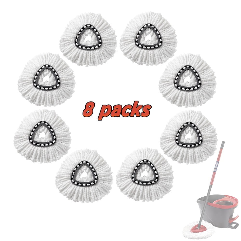 Microfiber Mop Replace Heads Spin Mop Refill Compatible with Ocedar ...