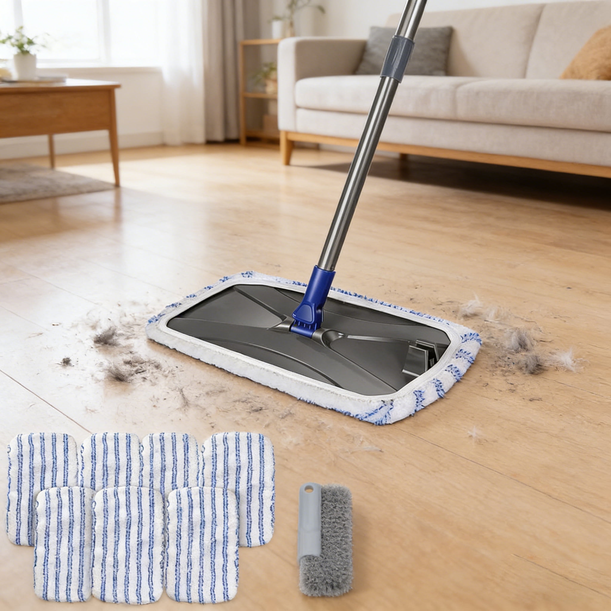 Microfiber Mops for Floor Cleaning, Double-Sided Dust Mop with 4 ...
