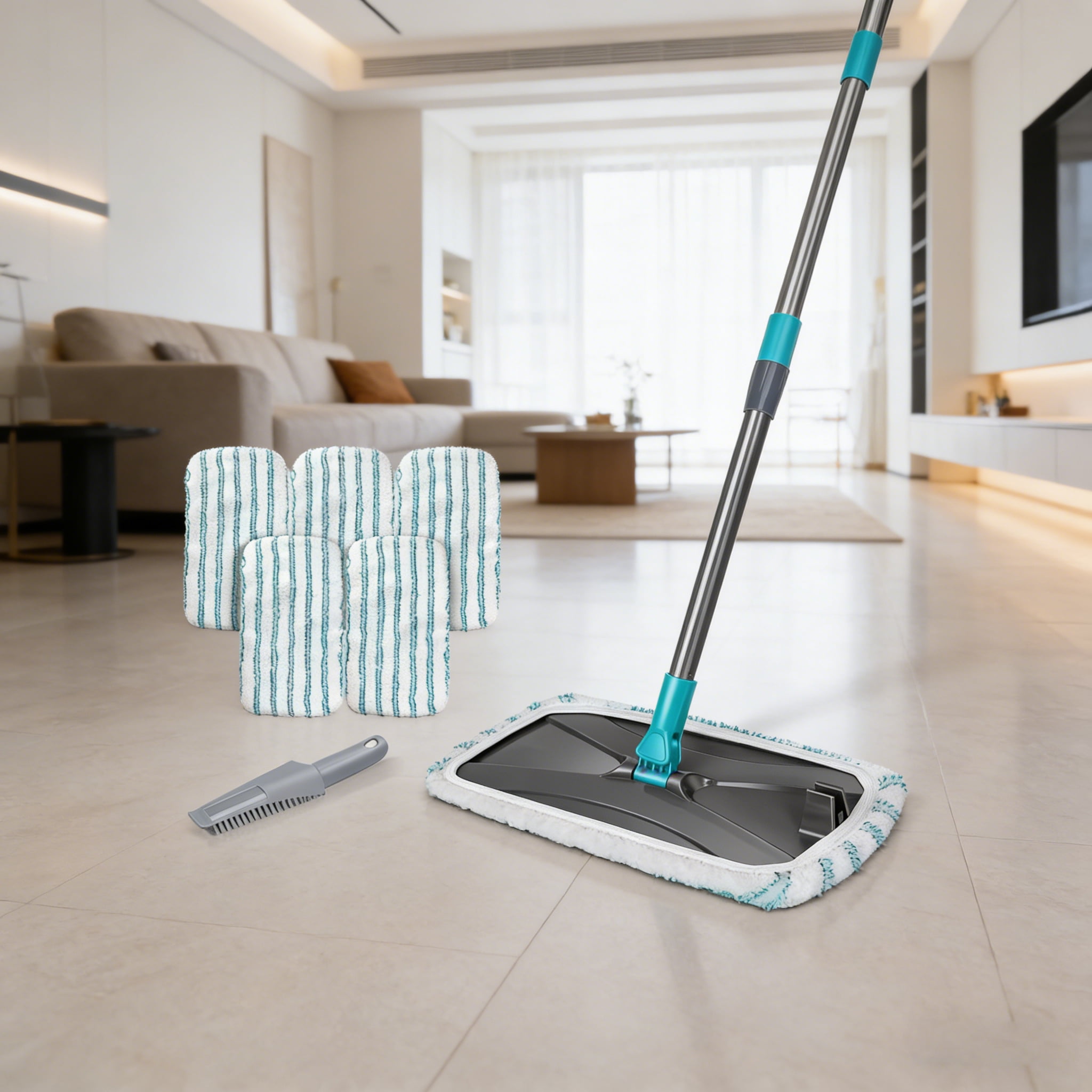 Microfiber Mops for Floor Cleaning, Double-Sided Dust Mop with 4 ...