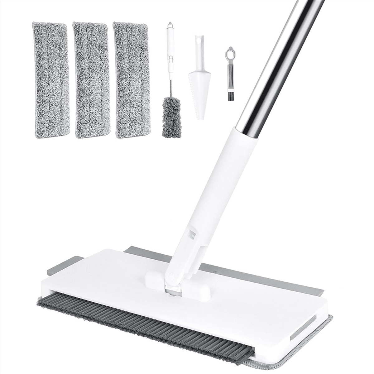 Microfiber Mops for Floor Cleaning with Reusable Chenille Pads, Dust ...