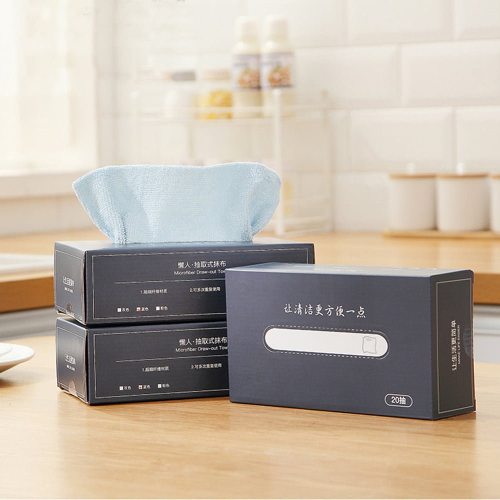 Microfiber Rags in A Box (20 Count) - Mwipes - 8.7"x8.7" Reusable Wipes ...