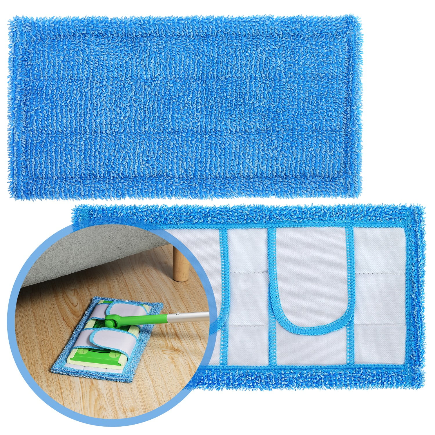 Microfiber Reusable Mop Pads for Swiffer Sweeper Mops Machine Washable ...