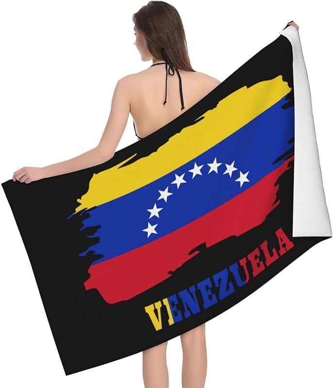 Microfiber Rose Venezuela Flag Beach Towel Quick Dry Soft Sand Free ...
