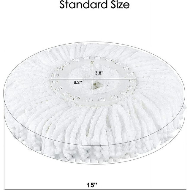 Microfiber Rotating Mop Head Refill Replacement for 360° Spin Magic ...