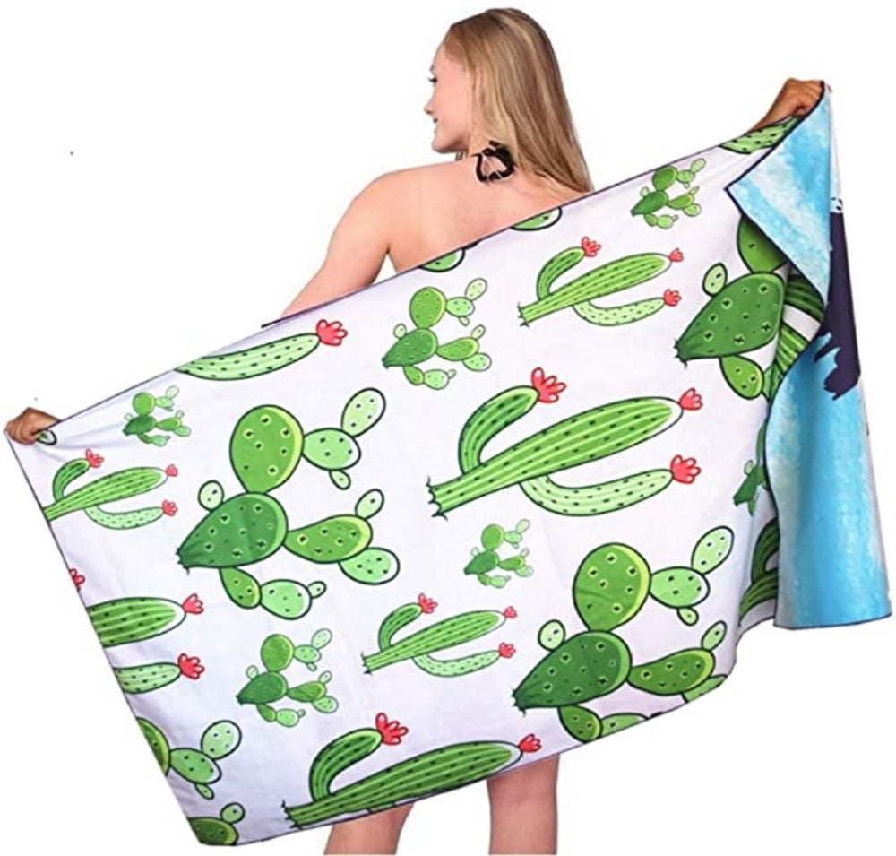 Microfiber Sand Free Beach Towel - 63" x 32" Oversized Quick Dry Travel ...