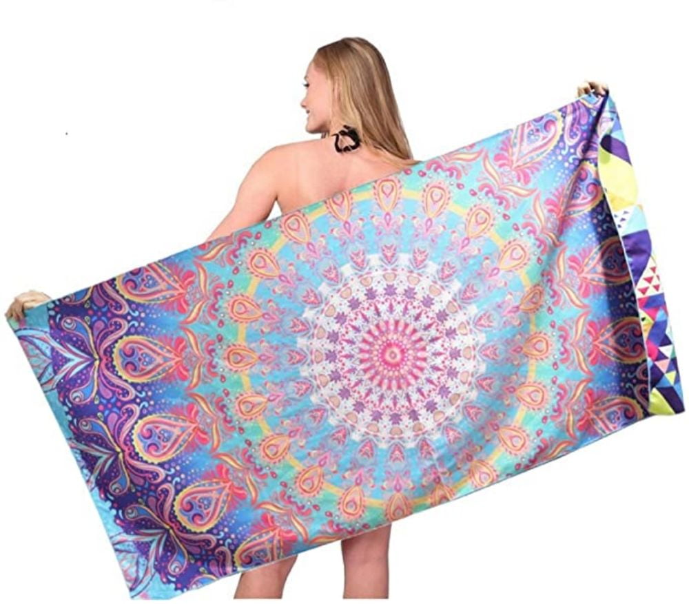 Microfiber Sand Free Beach Towel - 63" x 32" Oversized Quick Dry Travel ...