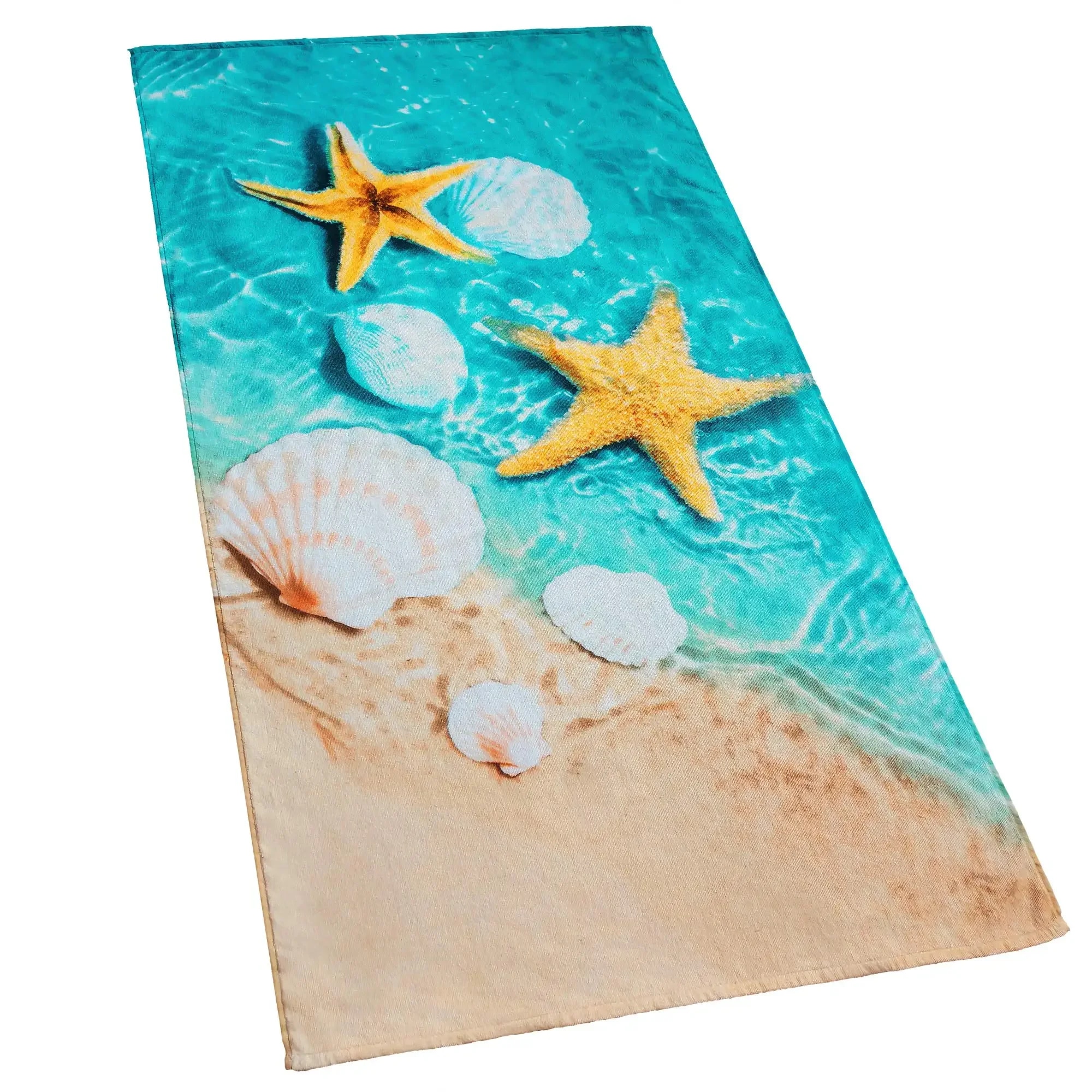Microfiber Sea Life Beach Towel Sand Free Seashell Water Absorbent Star ...