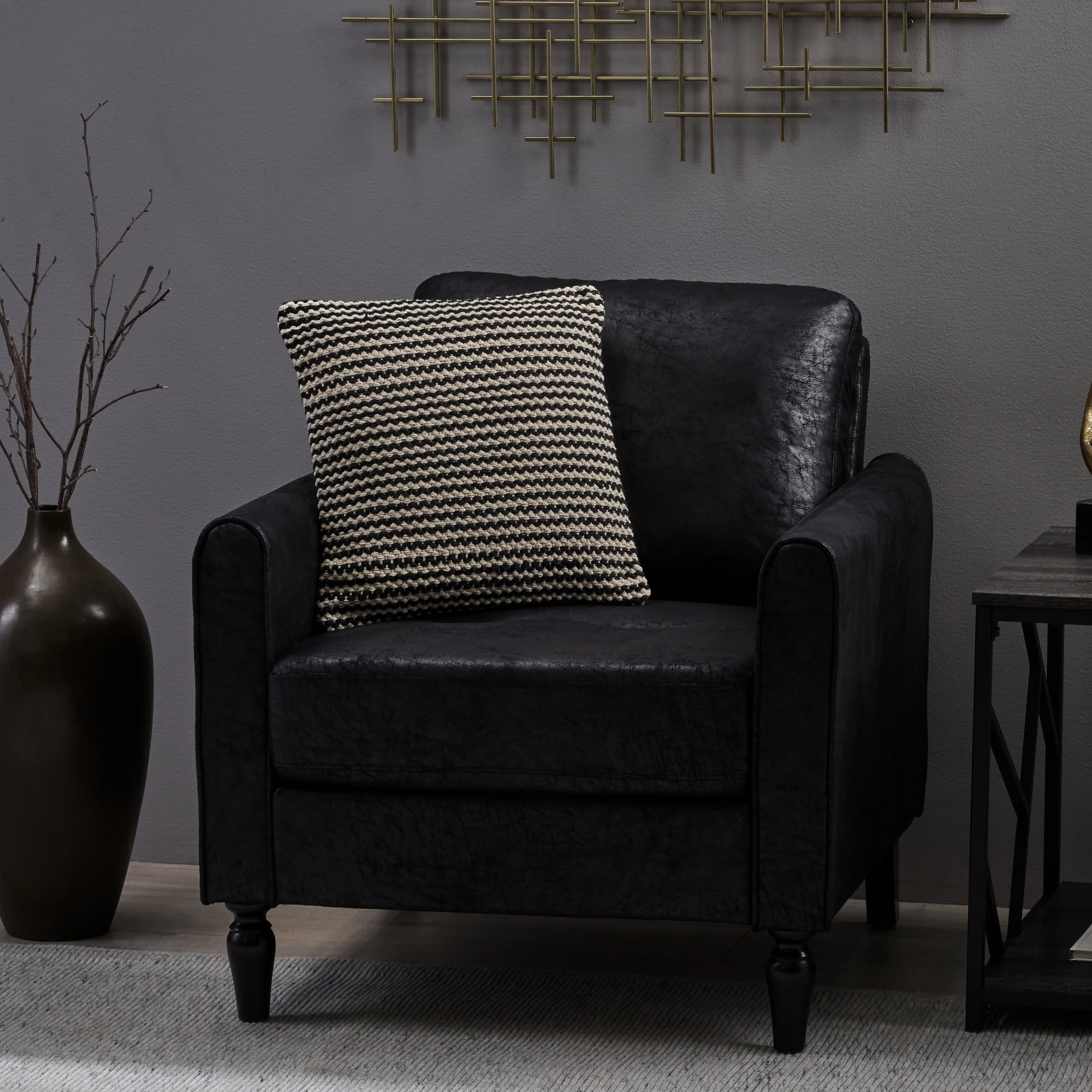 Microfiber Sitting Chair With Low Profile Design And Classy Look ...