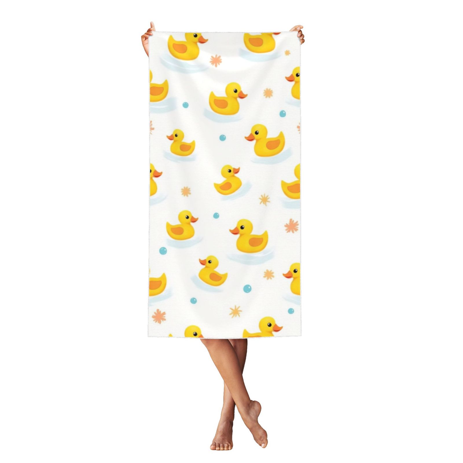 Microfiber Thin Lightweight Beach Towel, A Rubber Duck And Soap Bubbles ...