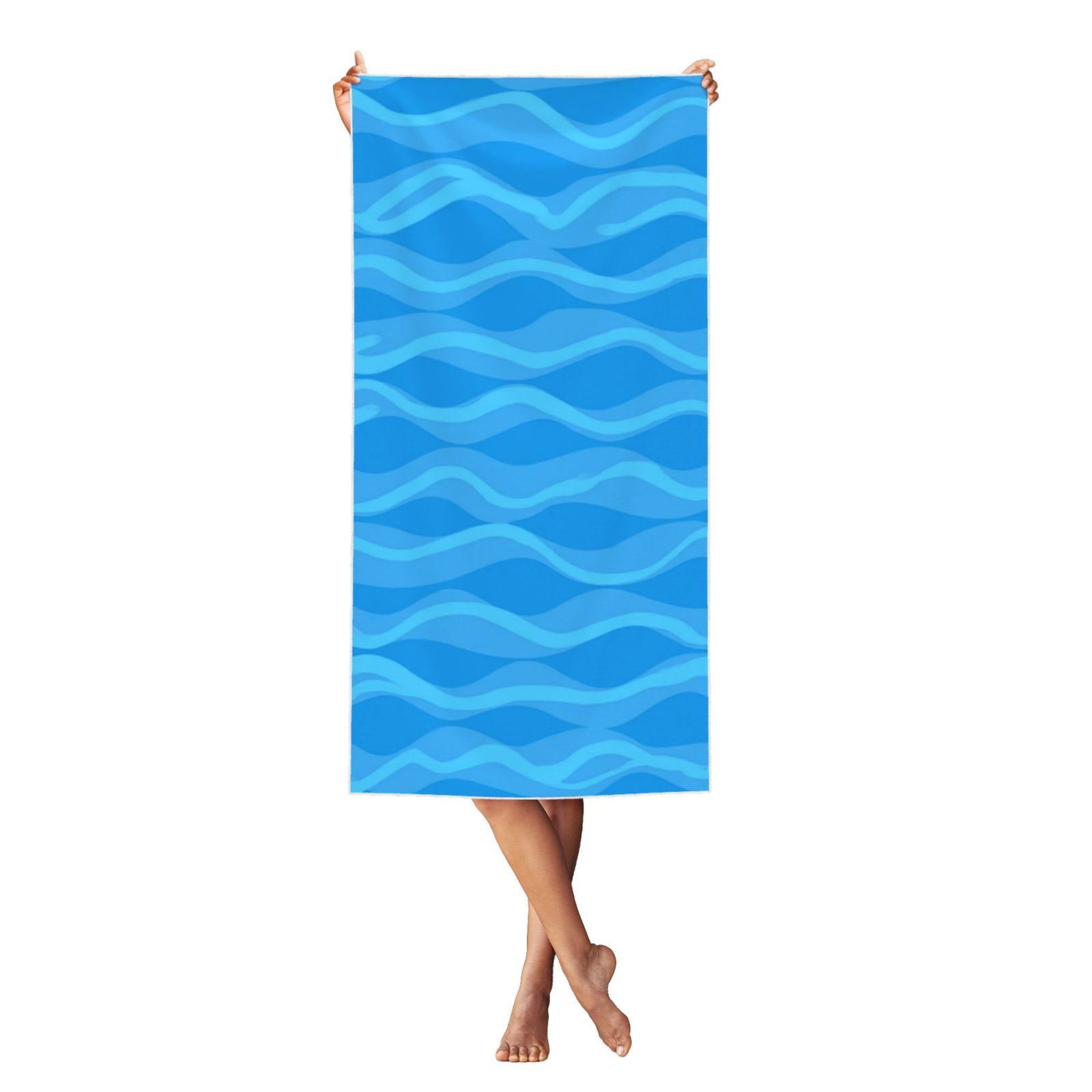 Microfiber Thin Lightweight Beach Towel Sand Free Quick Dry Blue ...