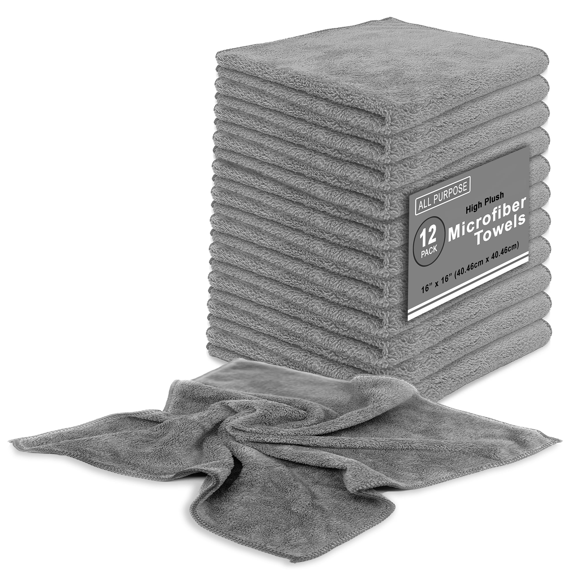 Microfiber Towels High Plush All Purpose Cleaning Cloths, Pack of 10 ...