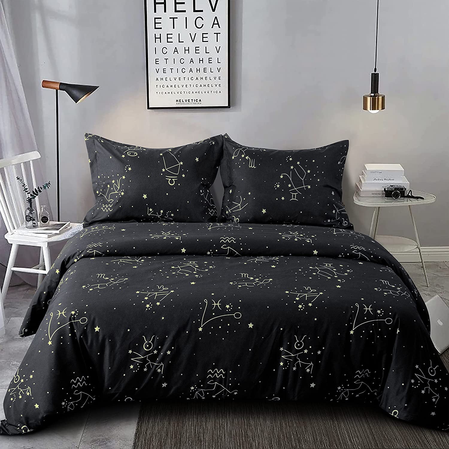 Microfiber Twin Duvet Cover Set, 2 Pieces Ultra Soft Constellation ...