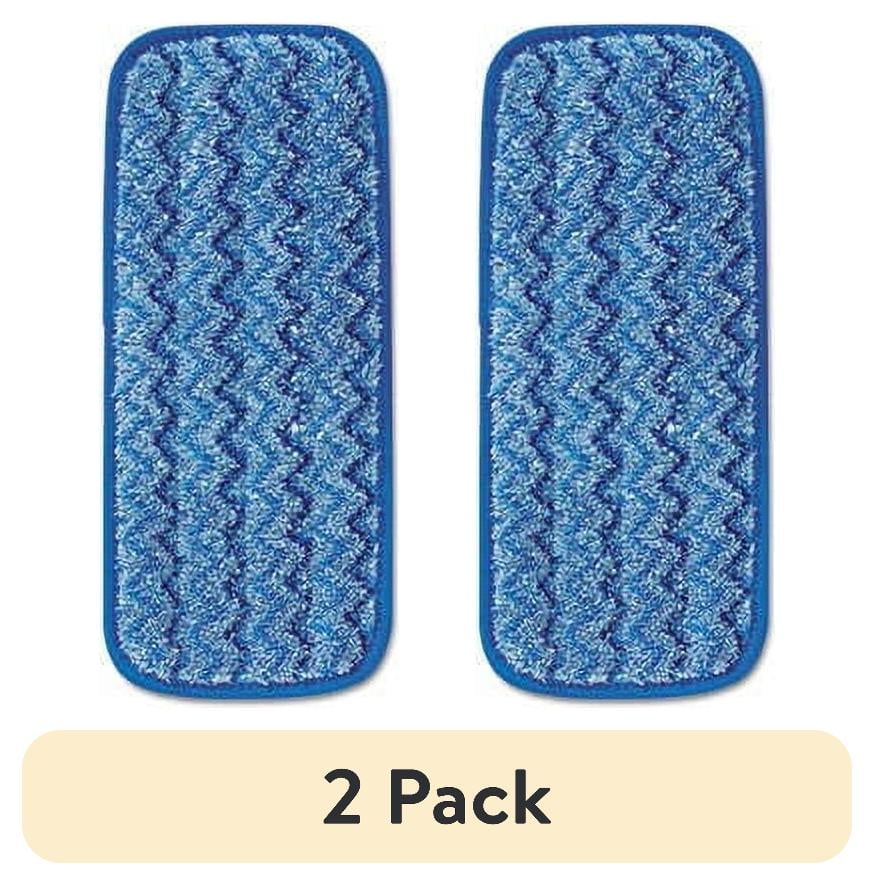 (2 pack) Microfiber Wall/Stair Wet Mopping Pad, Blue, 13 3/4W X 5 1/2D ...