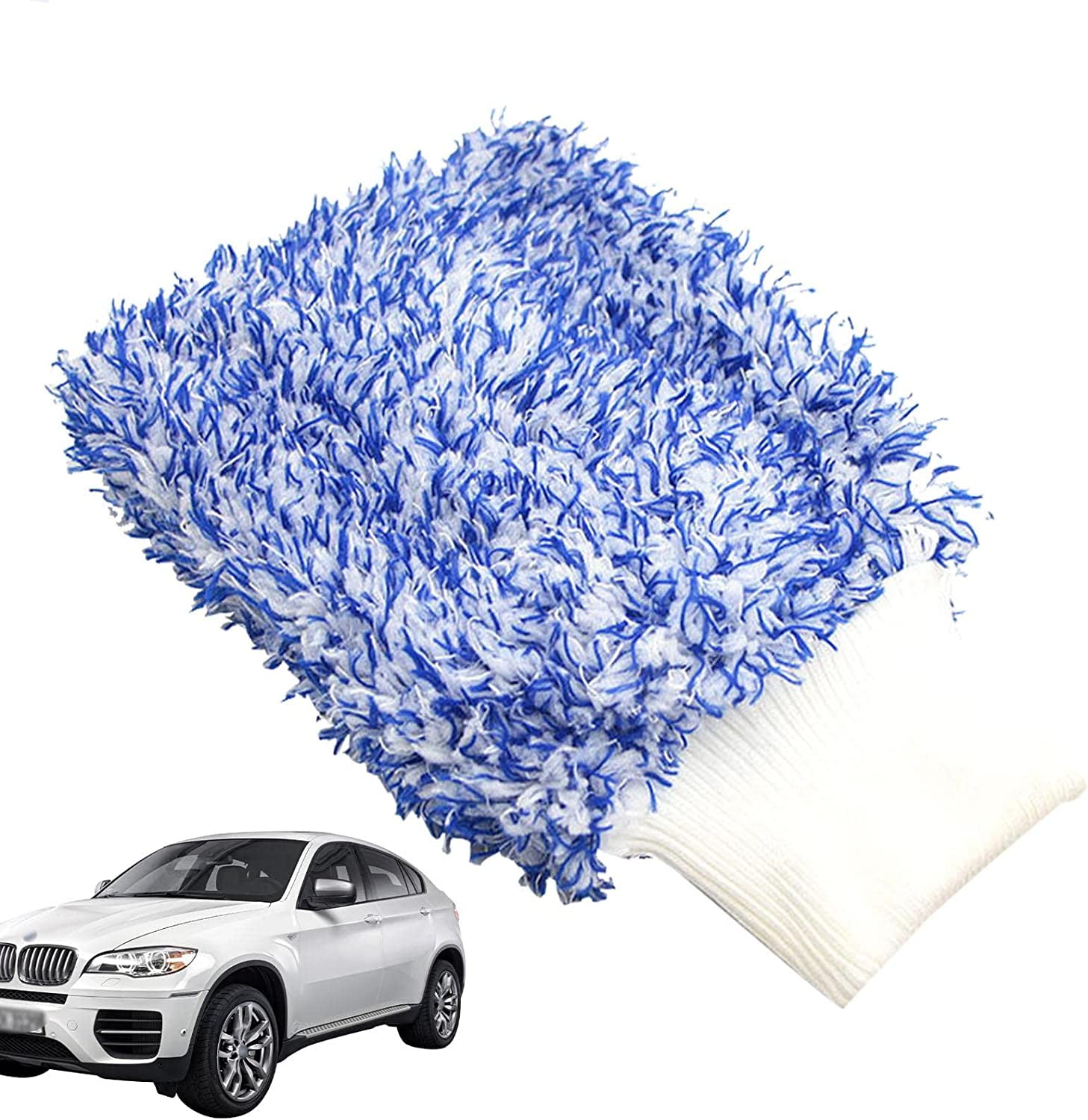 Microfiber Wash Mitt for Cars | Scratch Free Double-Sided Microfiber ...
