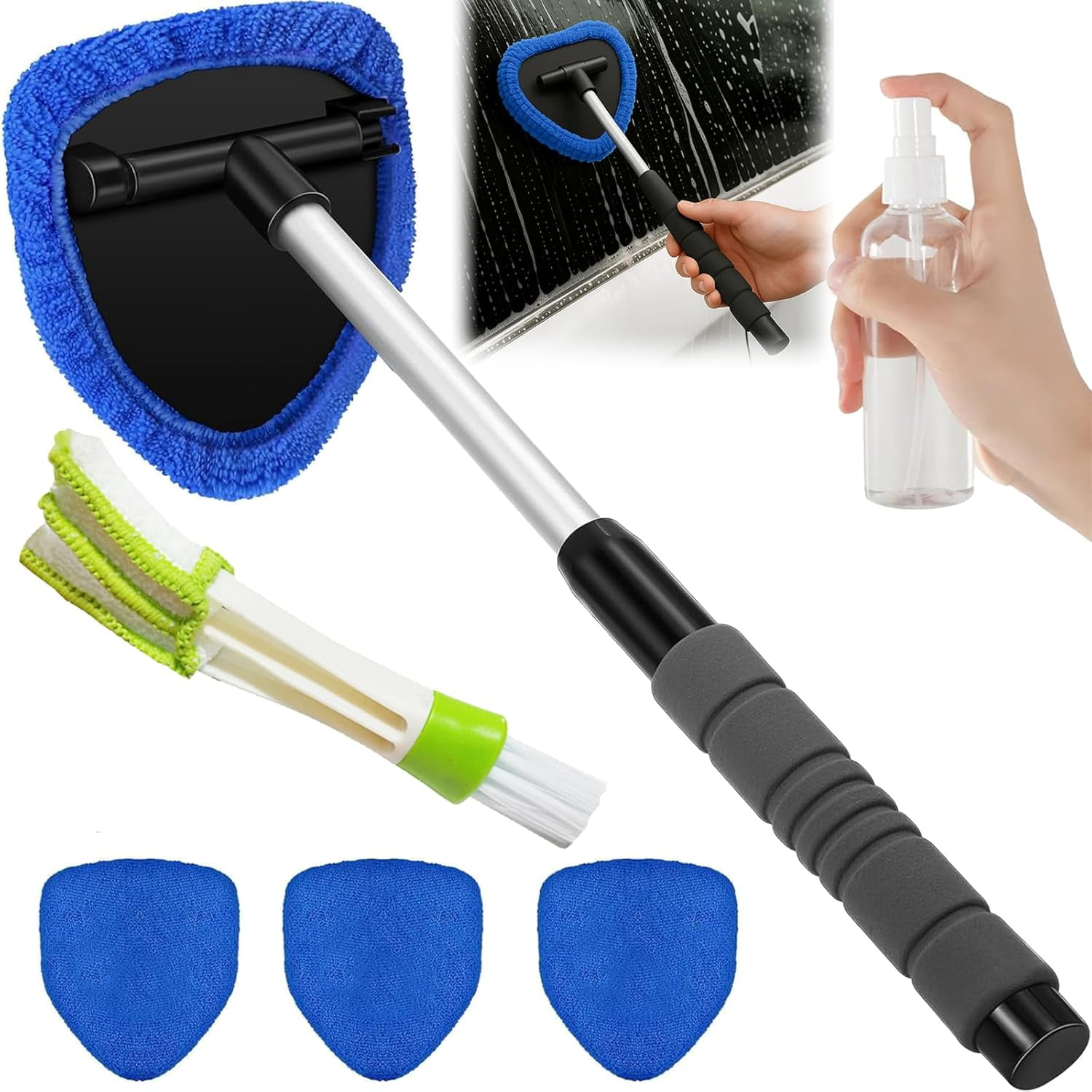 Microfiber Windshield Cleaning Tool for Car – Extendable Handle Car ...