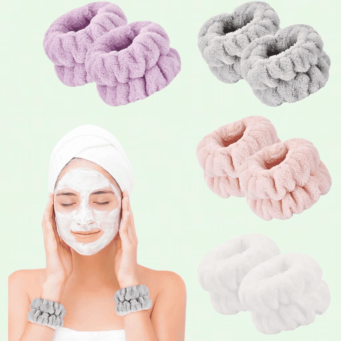 Microfiber Wrist Towels Set of 8, Soft and Breathable Spa Wristbands ...