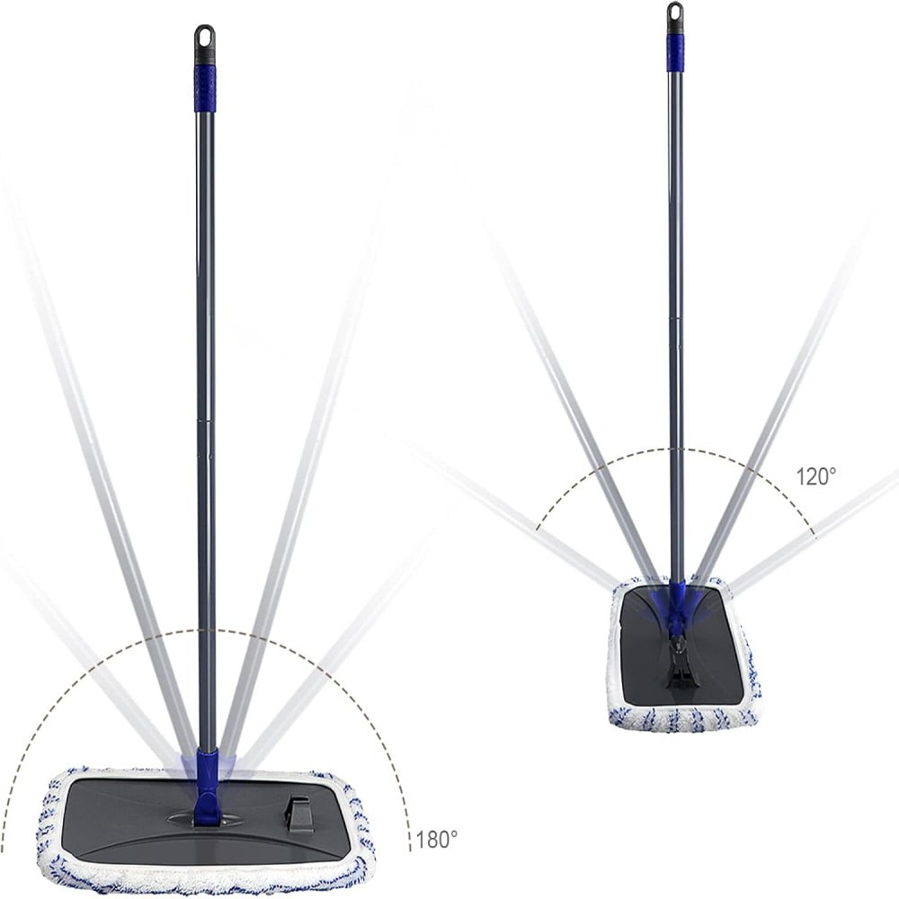 Microfibre Flat Mop, Extended Wet Dry Large Floor Mop with 5 Reusable ...