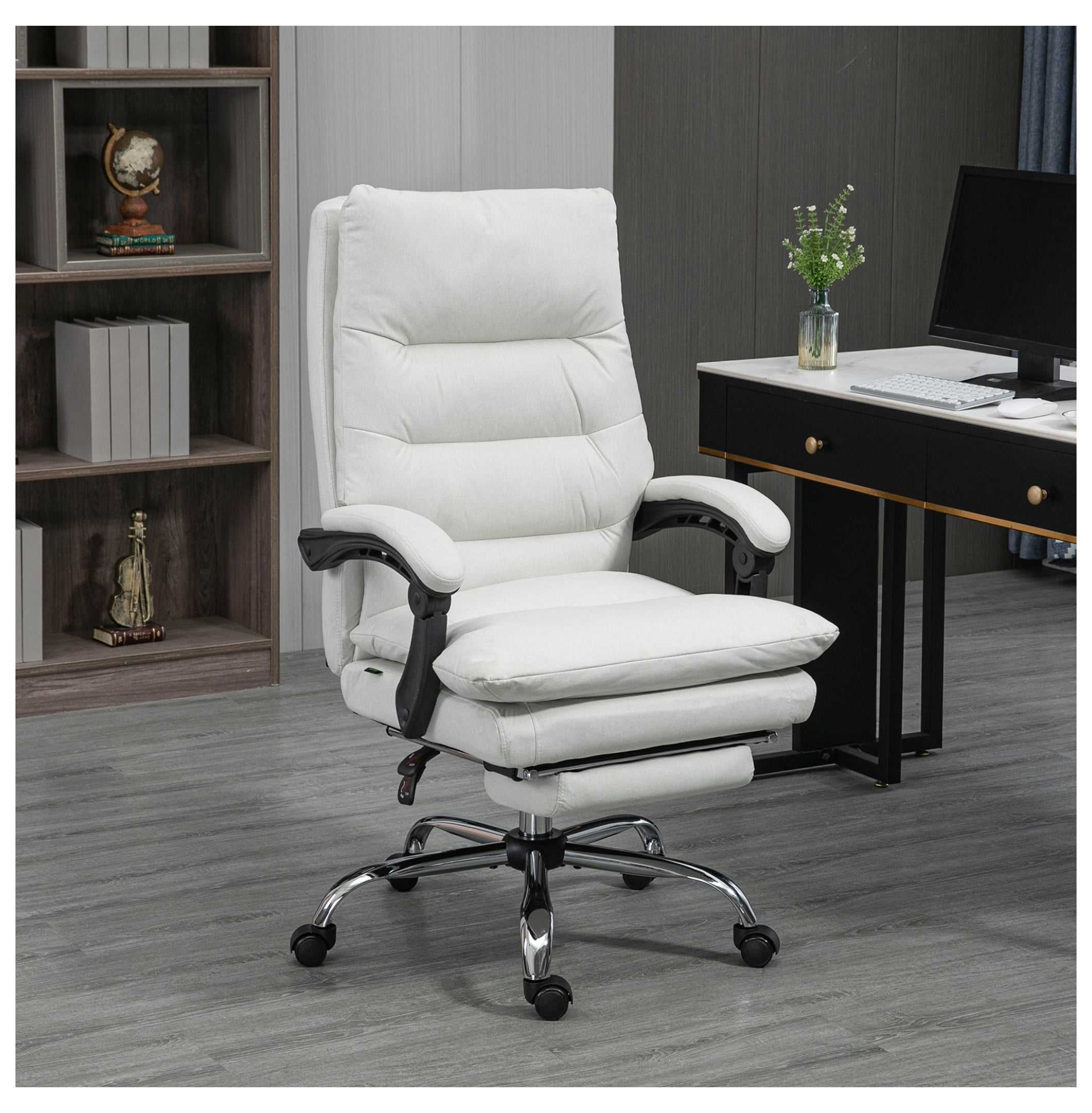 Microfibre Massage Office Chair, Reclining Computer Desk Chair with ...