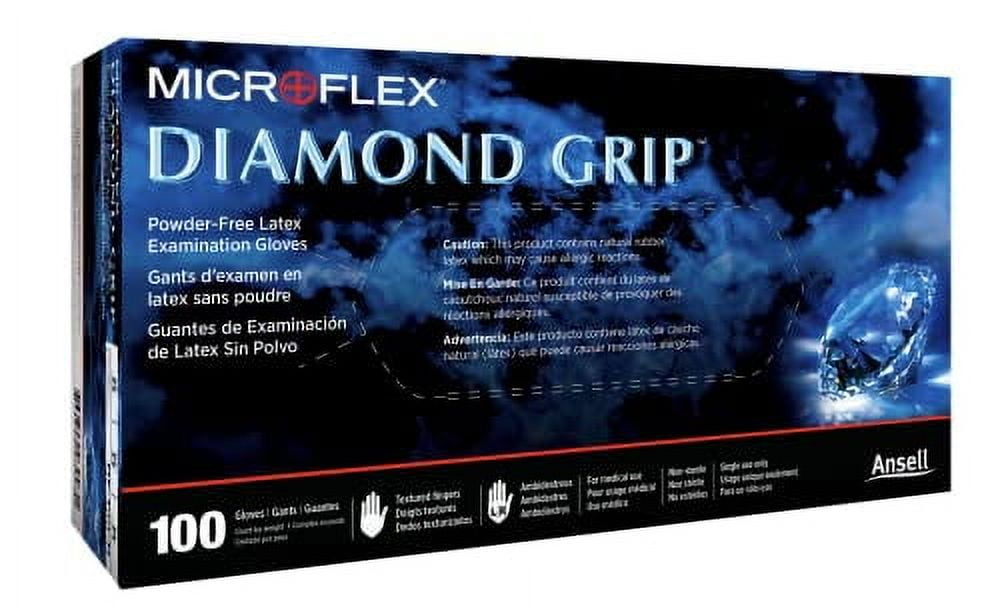 Microflex MF-300-XL Extra Large Diamond Grip Latex Gloves 100 Count ...