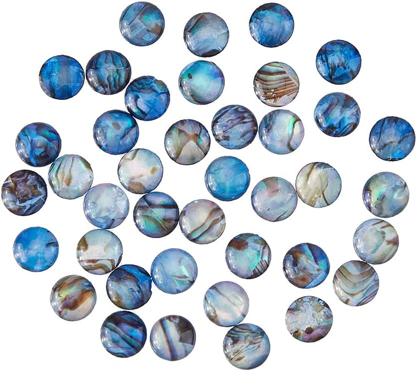 40Pcs Abalone Shell/Paua Shell Cabochons Half Round/Dome Colorful 8x1~1 ...