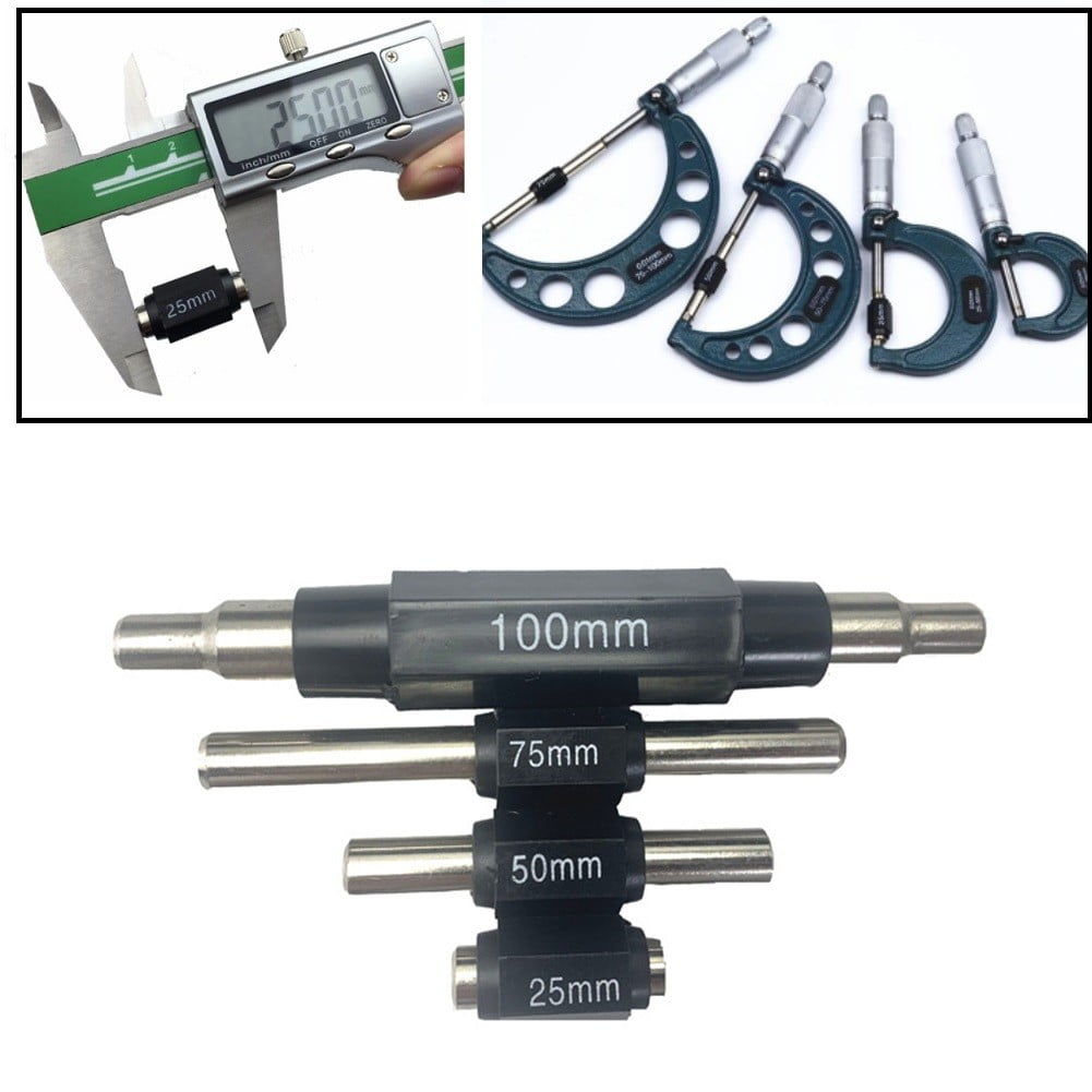 Micrometer Outside Tools Silver Stainless Steel 75mm Black Calibration ...