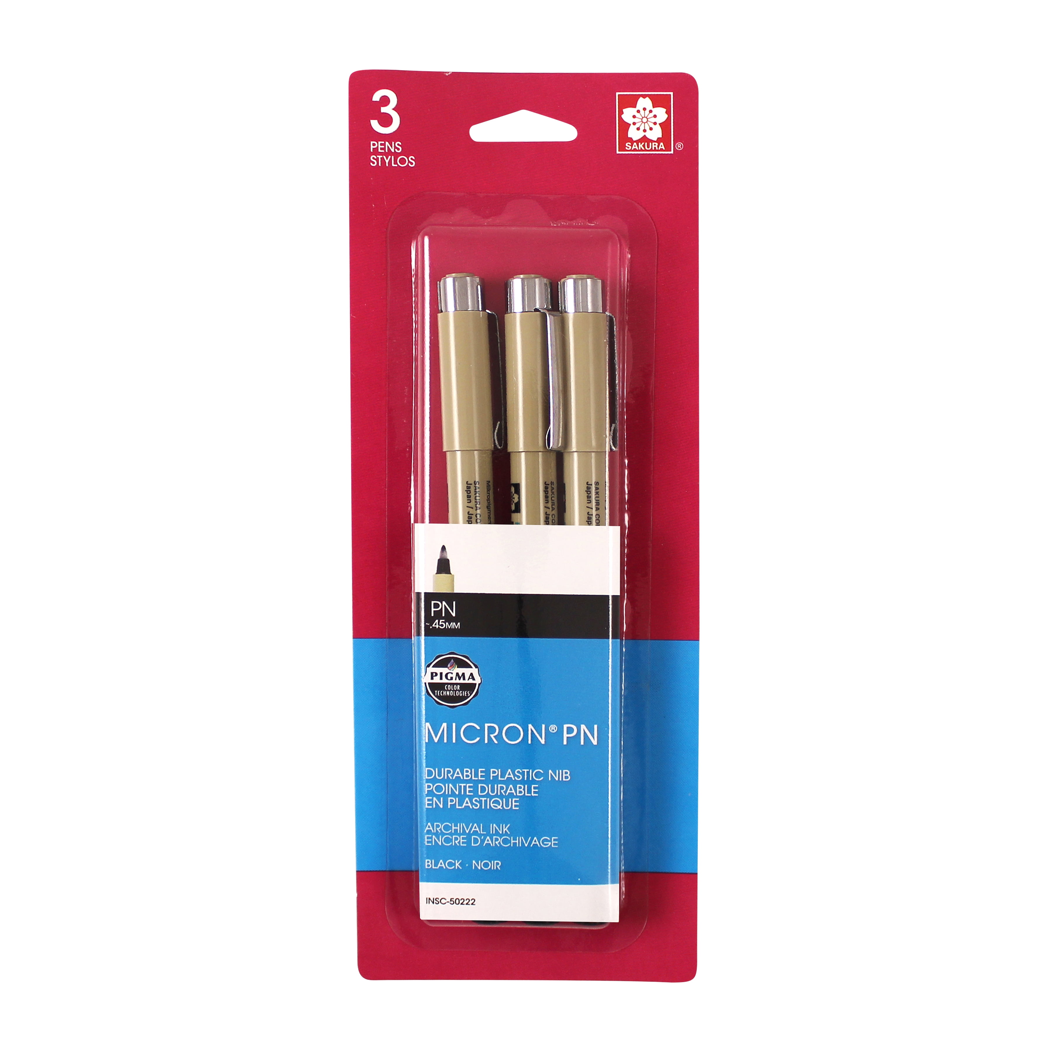 Micron PN Pen ~.45MM Black 3 Pack - Walmart.com