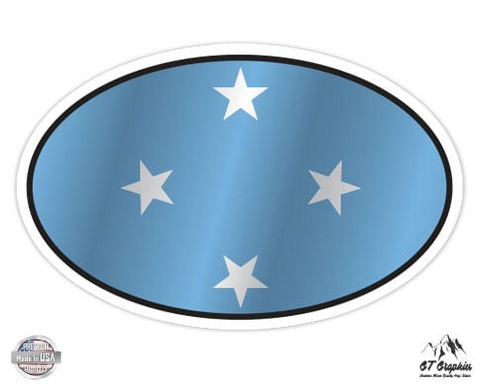 Micronesia Flag Oval - 12" Vinyl Sticker Waterproof Decal - Walmart.com