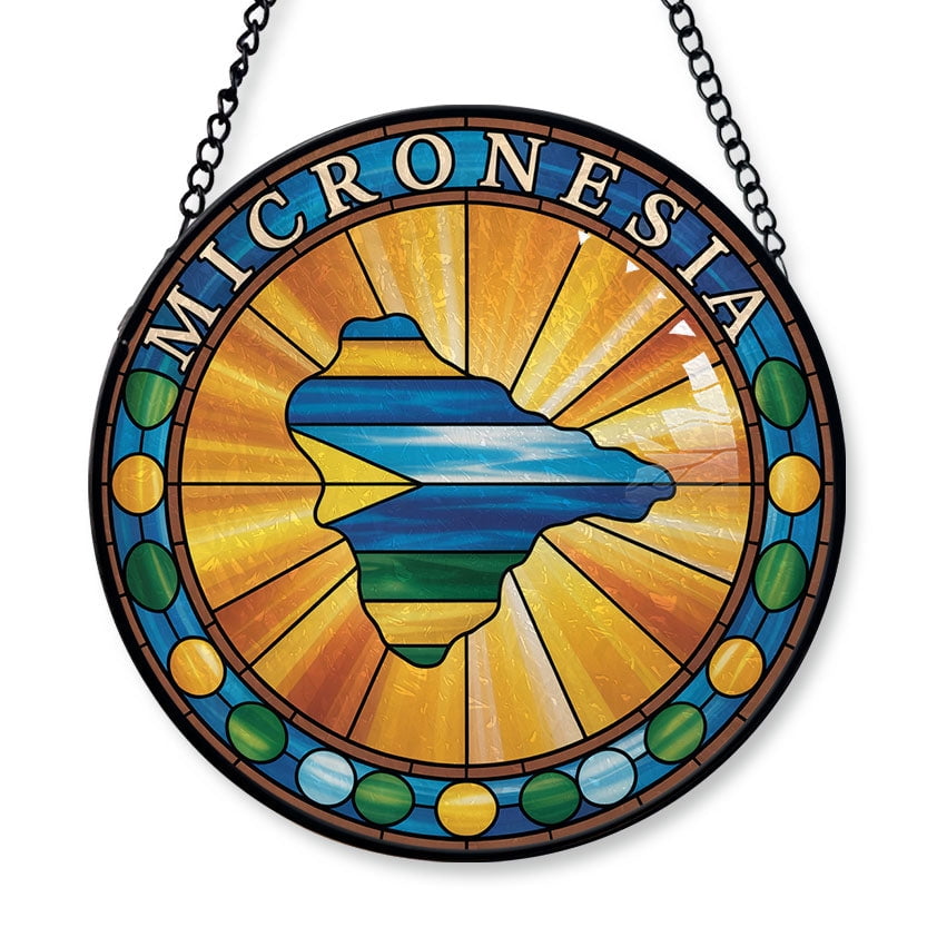Micronesia Travel Decor Suncatcher Stained Glass Window Hanging, Gift ...