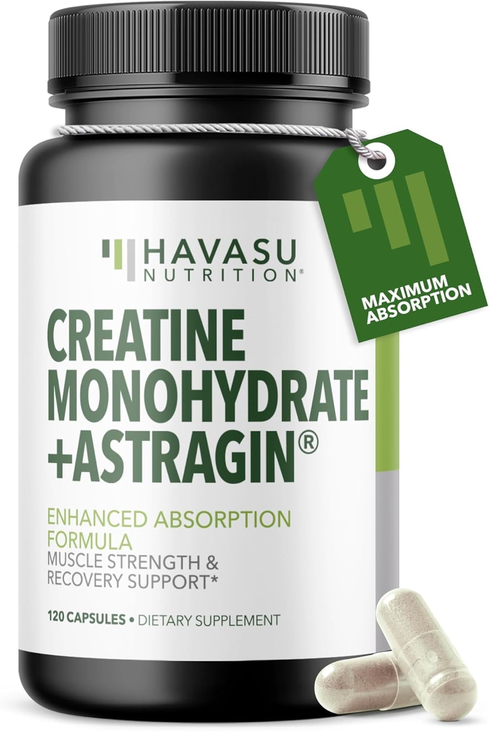 Havasu Nutrition Micronized Creatine Monohydrate w/ AstraGin Capsules ...