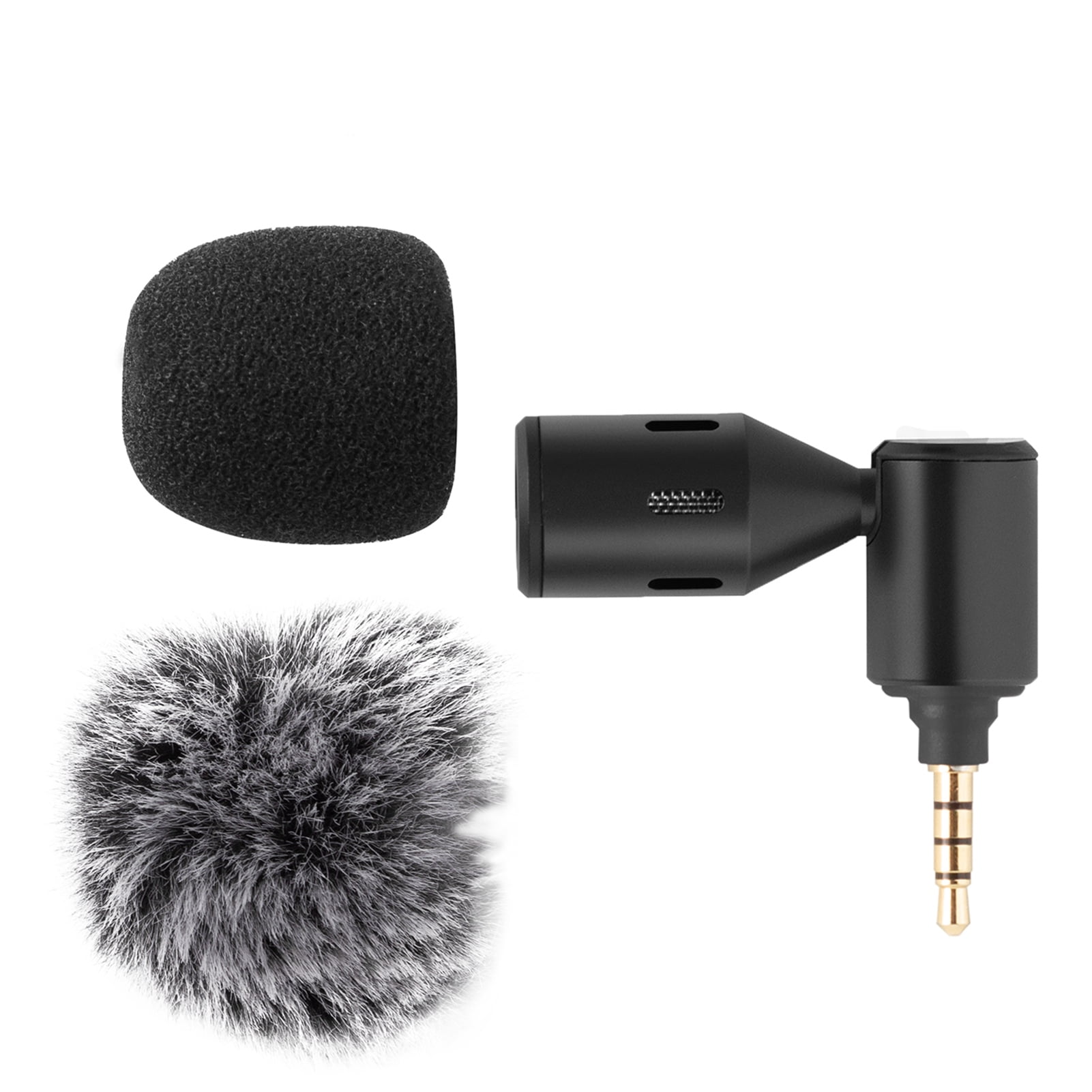 Microphone,90° Adjustable With 2pcs Windscreen Live Pickup 3.5mm 90 ...