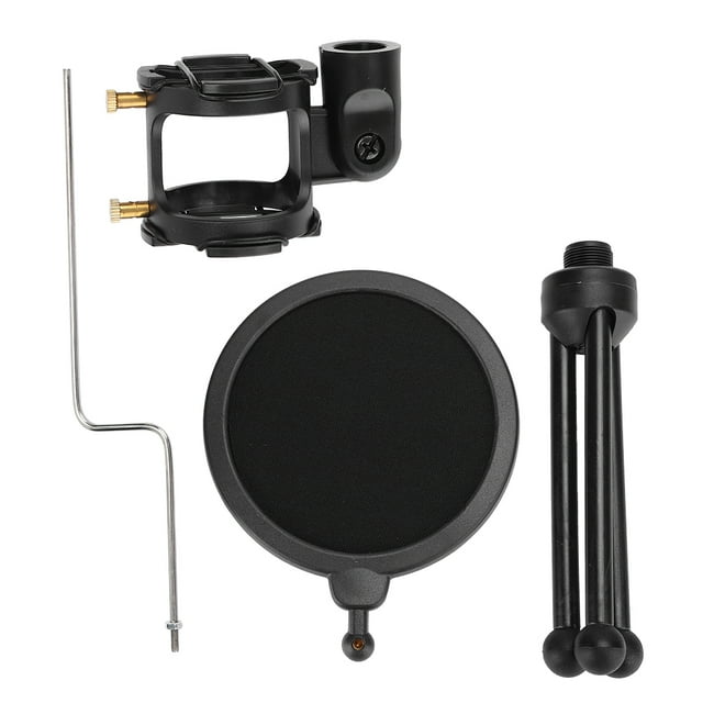 Microphone Anti Spray Mesh Double Layer Black ABS Adjustable Filter ...