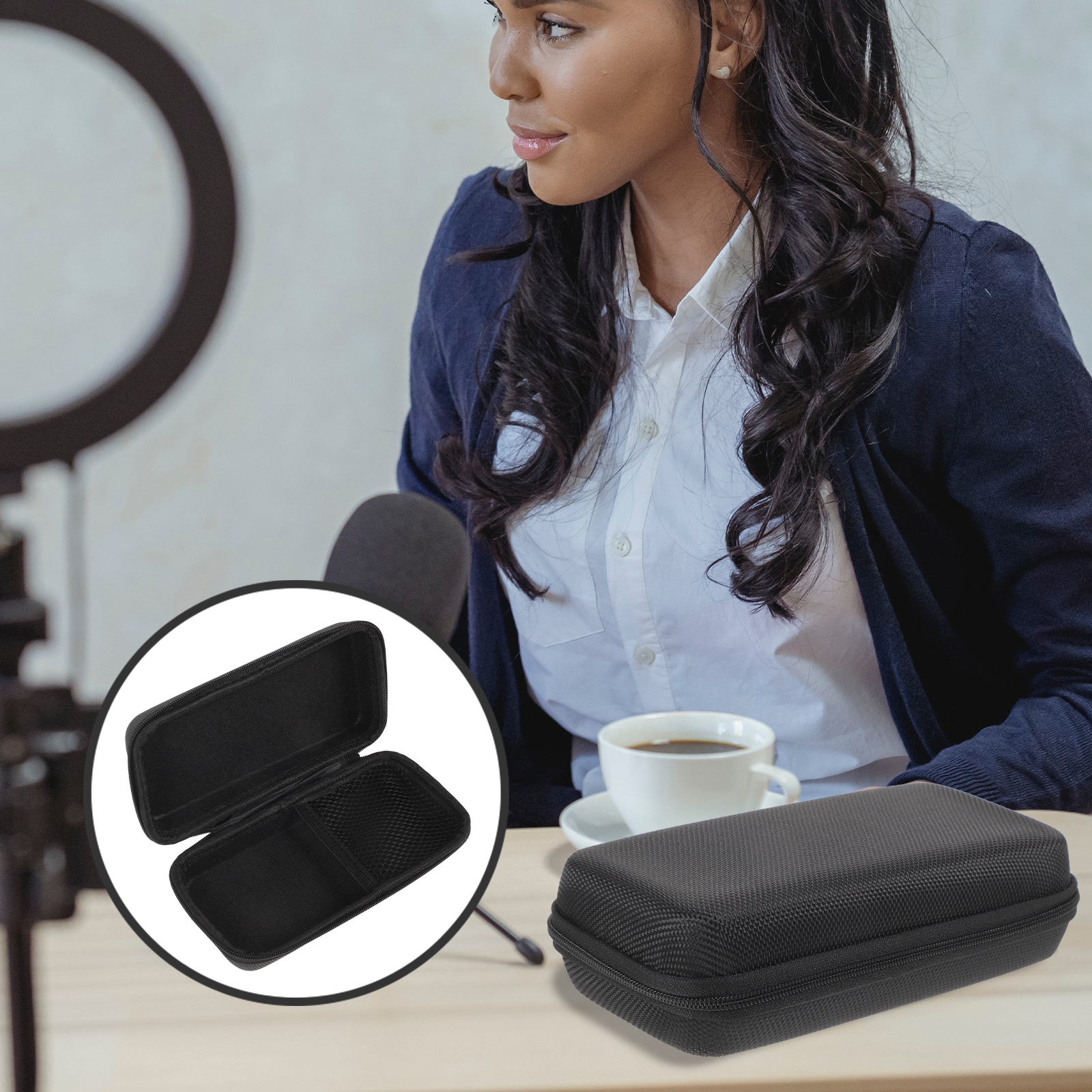 Microphone Bag Waterproof Black Microphone Storage Box Case Small ...