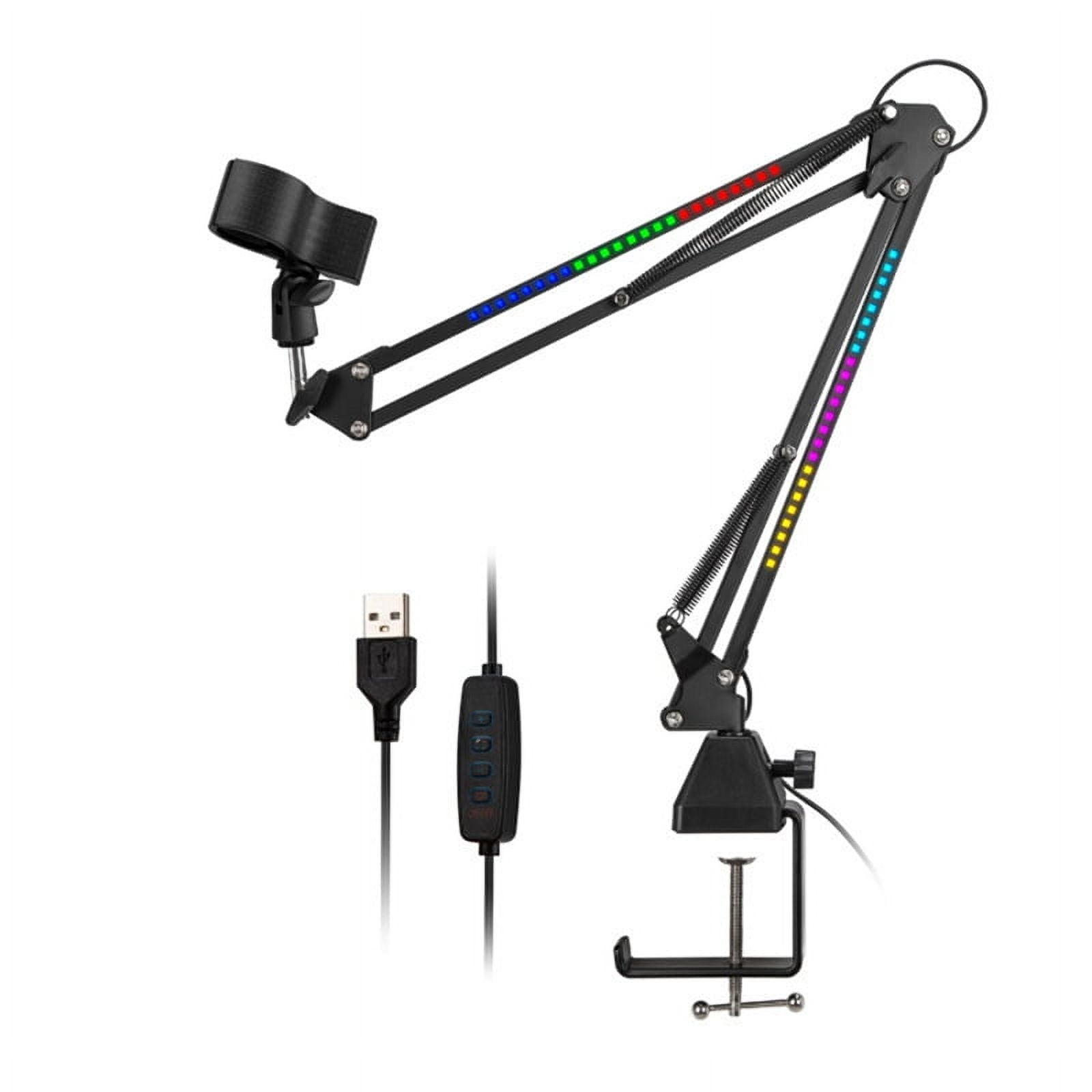 Microphone Bracket RGB Microphone Arm Stand with RGB Light Rotatable ...