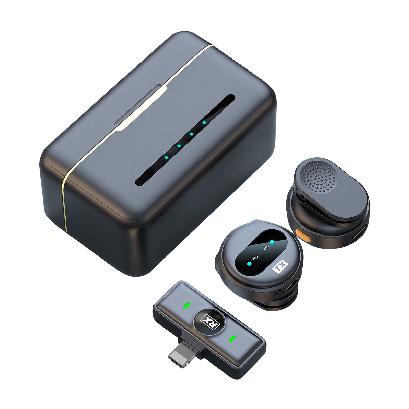 Microphone,Built-in Battery With Clip On Mic 50m Noise Built-in Noise ...