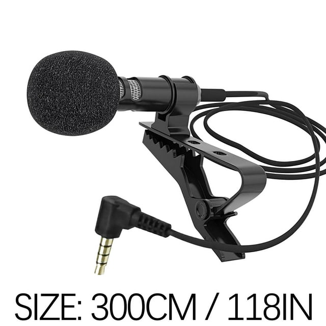 Microphone Clip-on Lapel Lavalier Mic Wired For Phone Laptop Highly ...