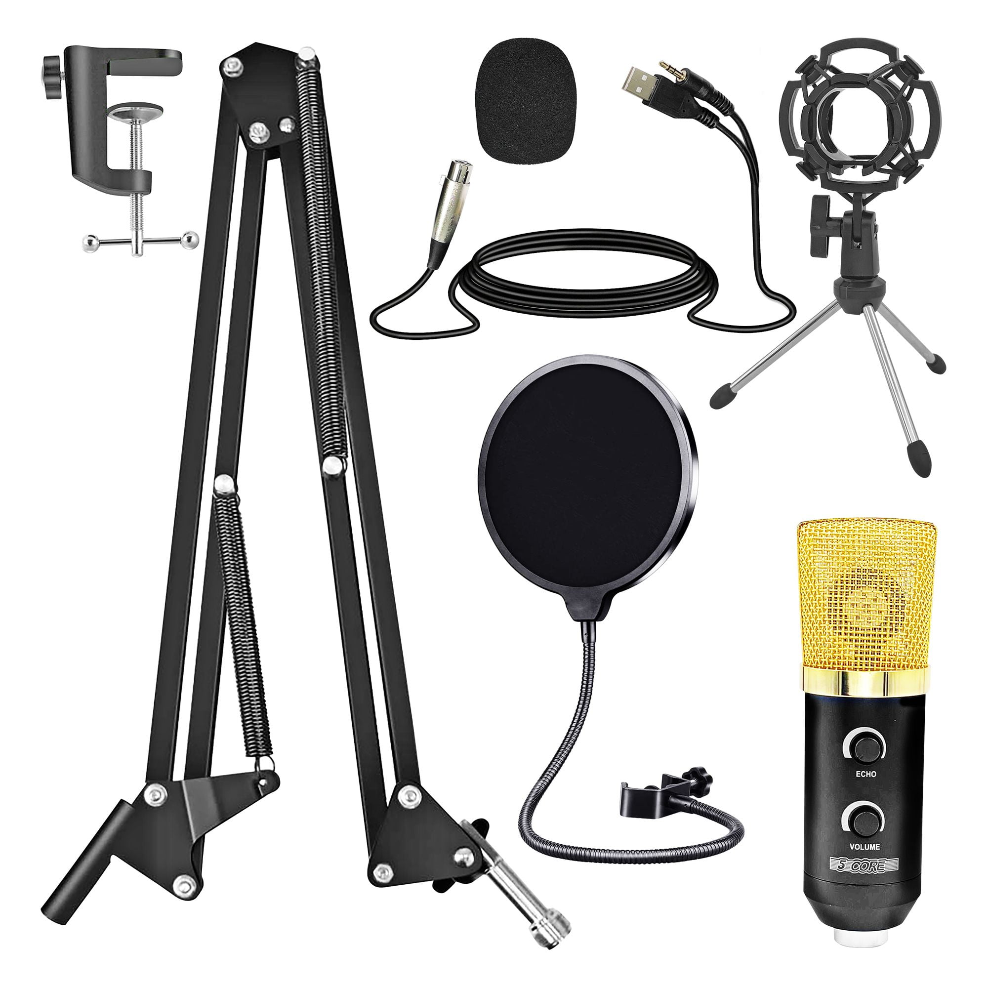 Microphone Condenser Mic w/Microphone ARM for Computer Gaming, Podcast ...