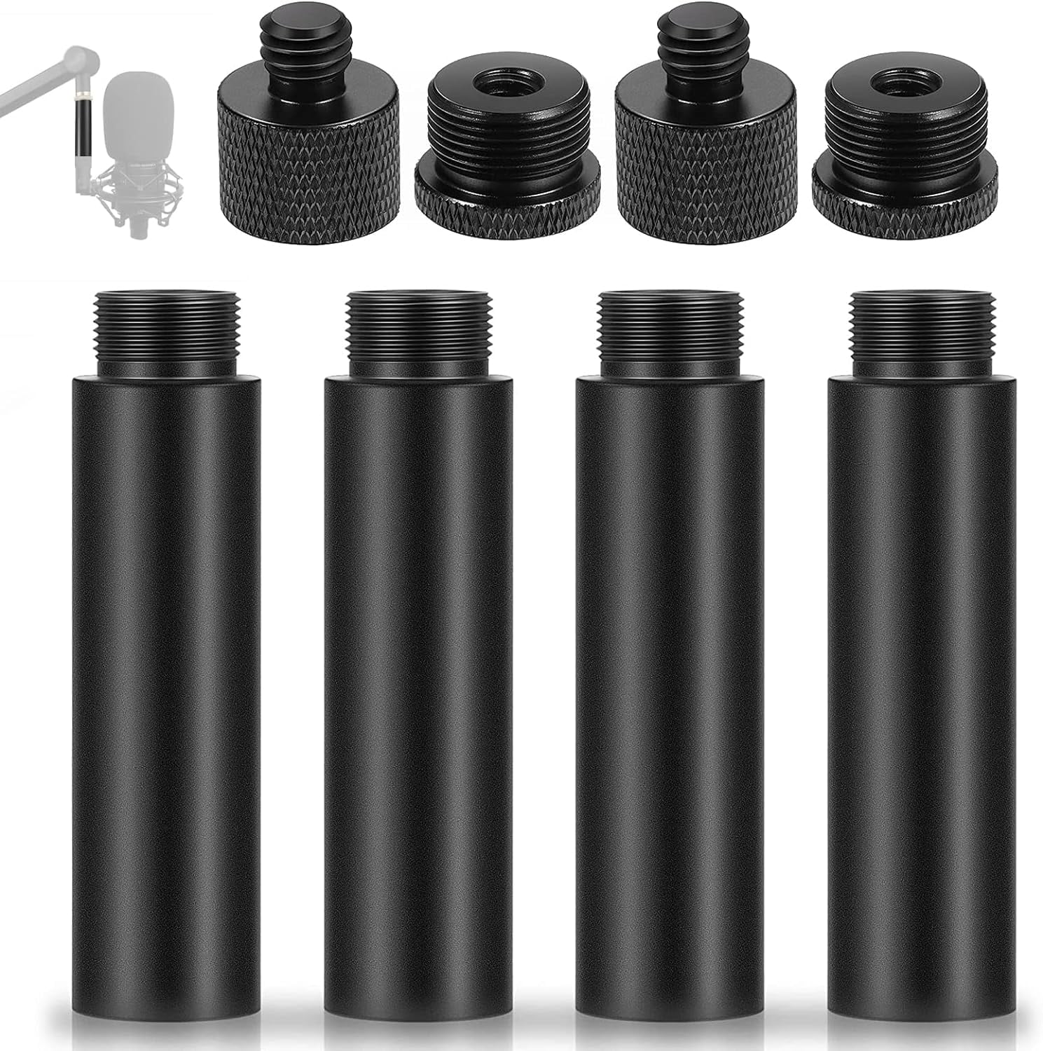 Microphone Extension Tubes and Adapters - Set of Mic Stand Extenrs ...