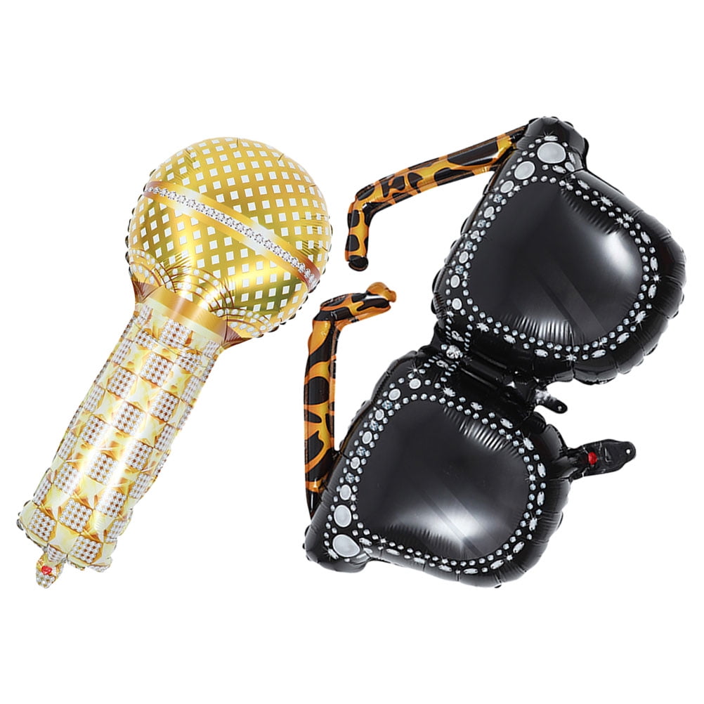 Microphone Glasses Aluminum Foil Balloon 3d Balloons for Birthday Party ...