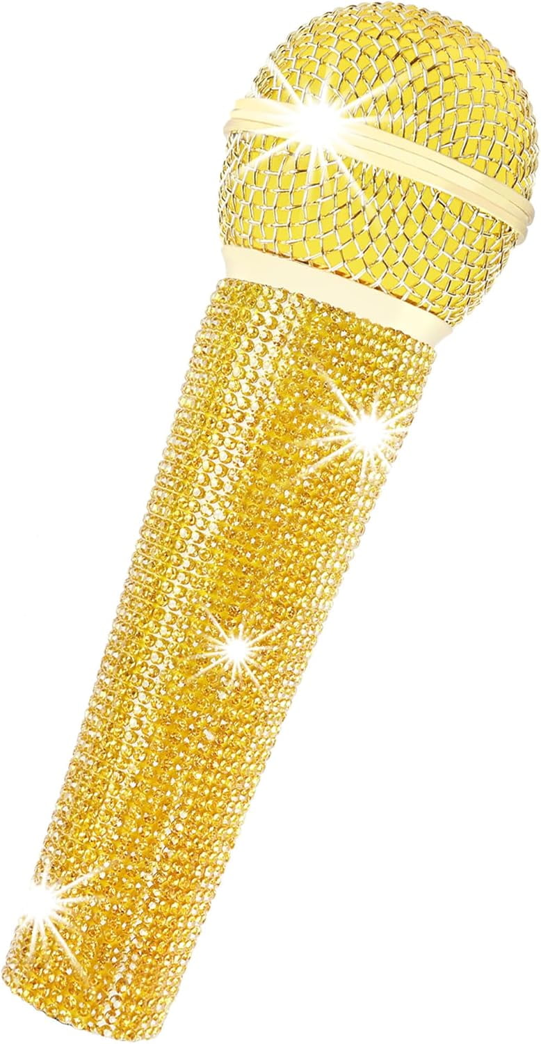Microphone Grille Head Mesh + Rhinestone Mic Handle Cover Compatible ...