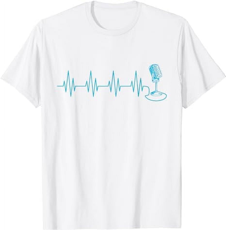 Microphone Heartbeat Funny EKG Singing Singer Gift Men Women T-Shirt ...