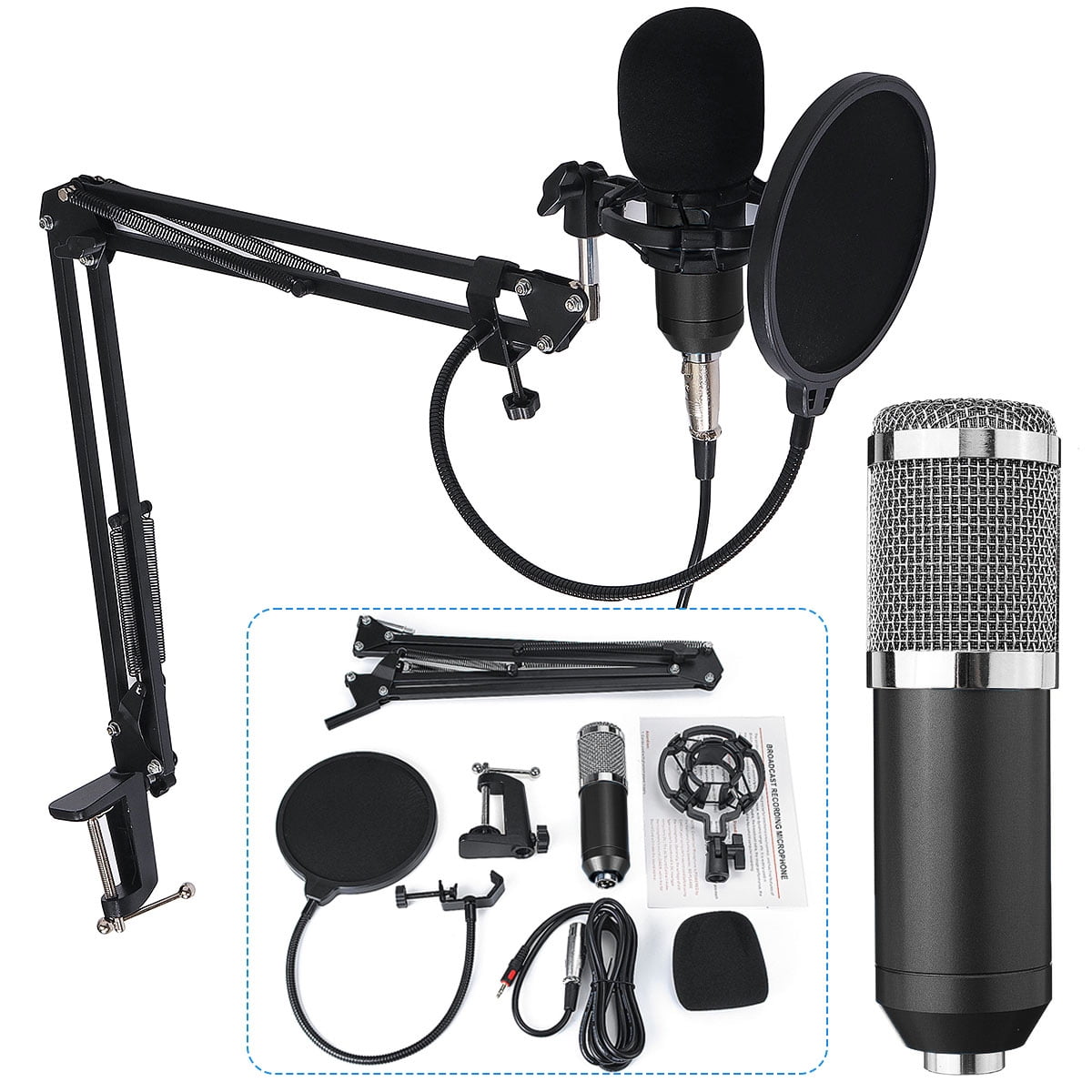 Microphone Isolation Shield, Sound Absorbing Popfilter, 7pcs BM-800 ...