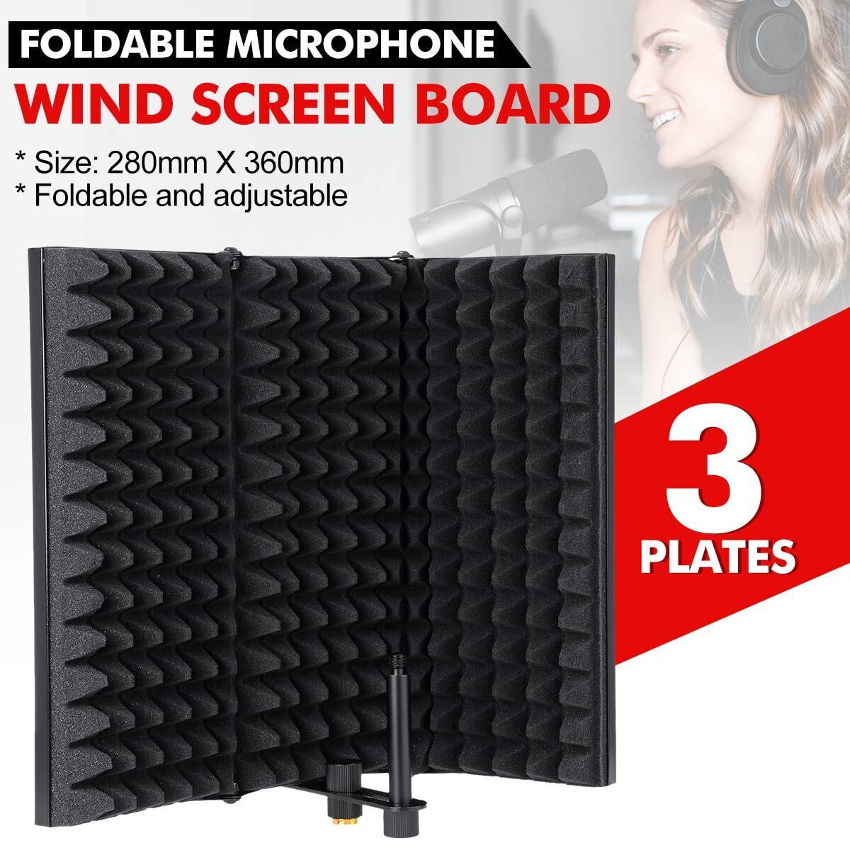 Microphone Isolation Shield Studio Mic Sound Absorbing Foam Reflection ...