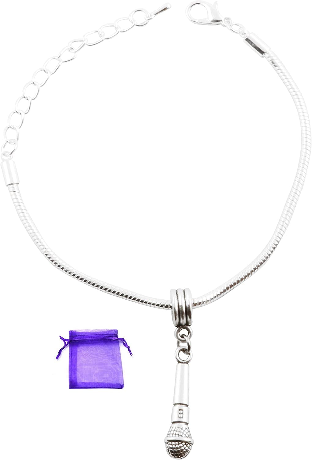 Microphone Jewelry | For Singers and Entertainers Snake Chain Charm ...