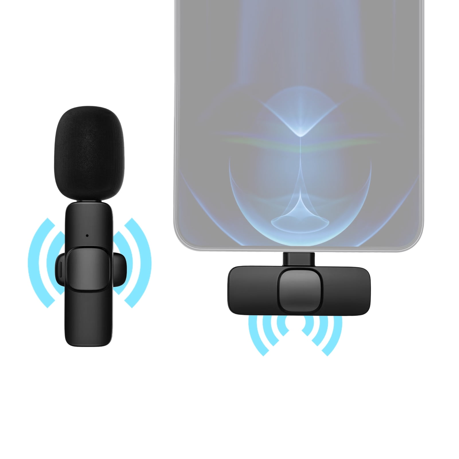 Microphone,Lavalier Clip-on Port Wind Receiver Type-c Android Ios ...